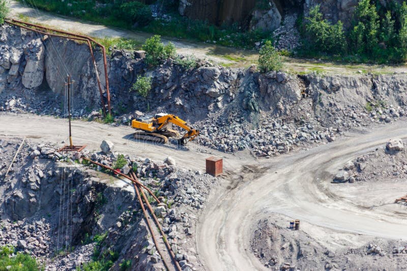 Extraction of Mineral Resources in the Granite Quarry Stock Photo ...