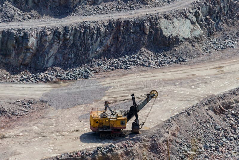 Extraction Of Mineral Resources In Granite Quarry Stock Image - Image ...