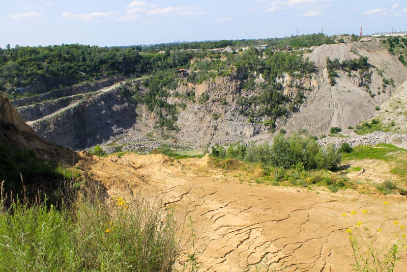 Extraction of Mineral Resources in Granite Quarry Stock Photo - Image ...
