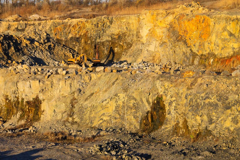 Extraction of Mineral Resources in Granite Quarry Stock Photo - Image ...