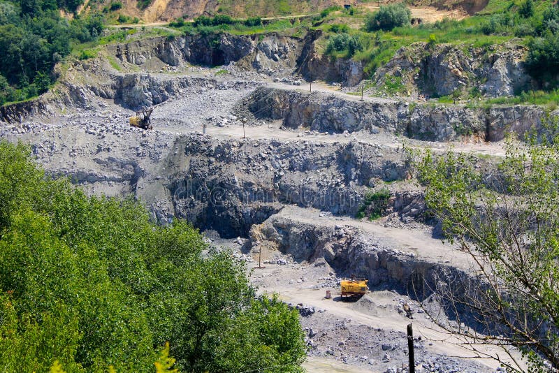 Extraction of Mineral Resources in Granite Quarry Stock Image - Image ...