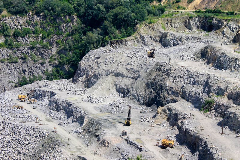 Extraction of Mineral Resources in Granite Quarry Stock Image - Image ...