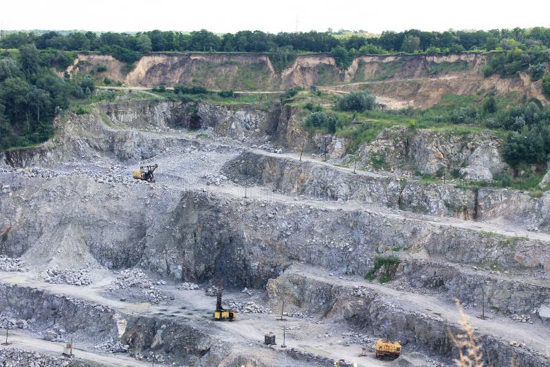Extraction of Mineral Resources in Granite Quarry Stock Photo - Image ...