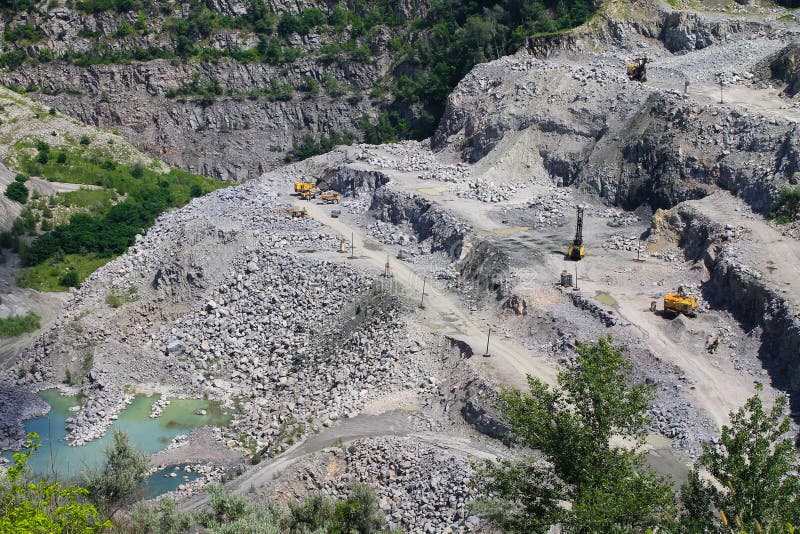 Extraction of Mineral Resources in Granite Quarry Stock Image - Image ...