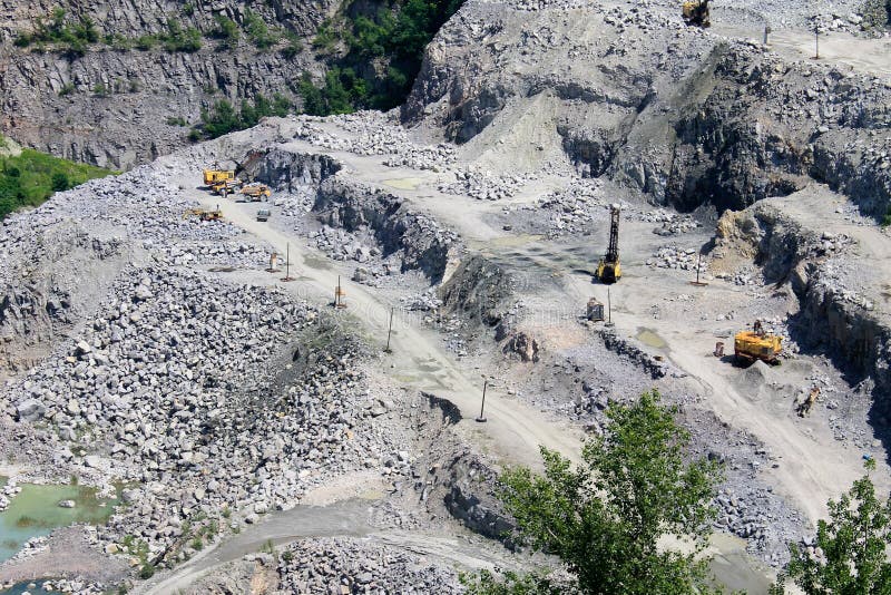 Extraction of Mineral Resources in a Granite Quarry Stock Image - Image ...