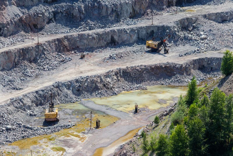 Extraction of Mineral Resources in Granite Quarry Stock Image - Image ...