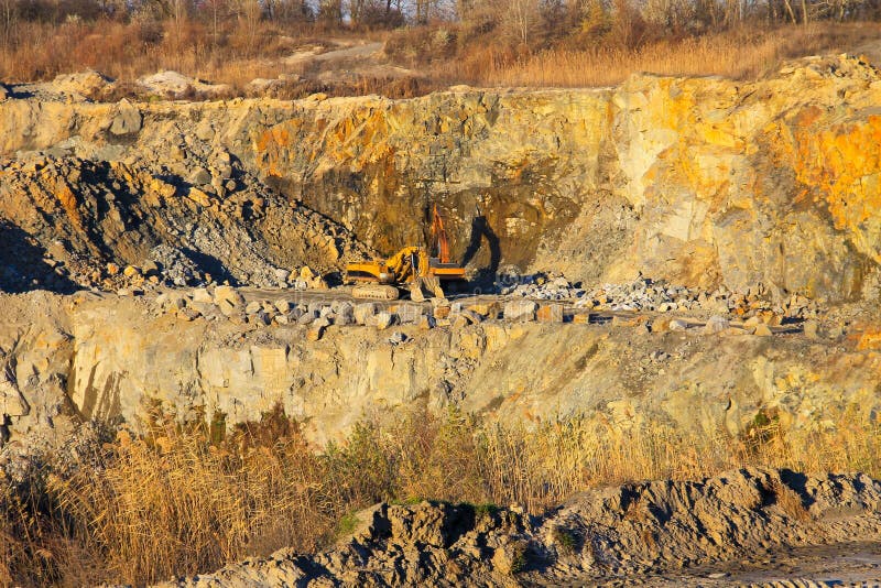 Extraction of Mineral Resources in Granite Quarry Stock Image - Image ...