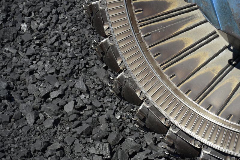Extraction of Minerals. Bucket Wheel Excavator in a Coal Mine. Stock ...