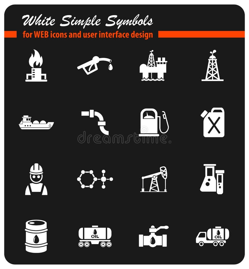 Extraction of oil icon set stock vector. Illustration of barrel - 87994171