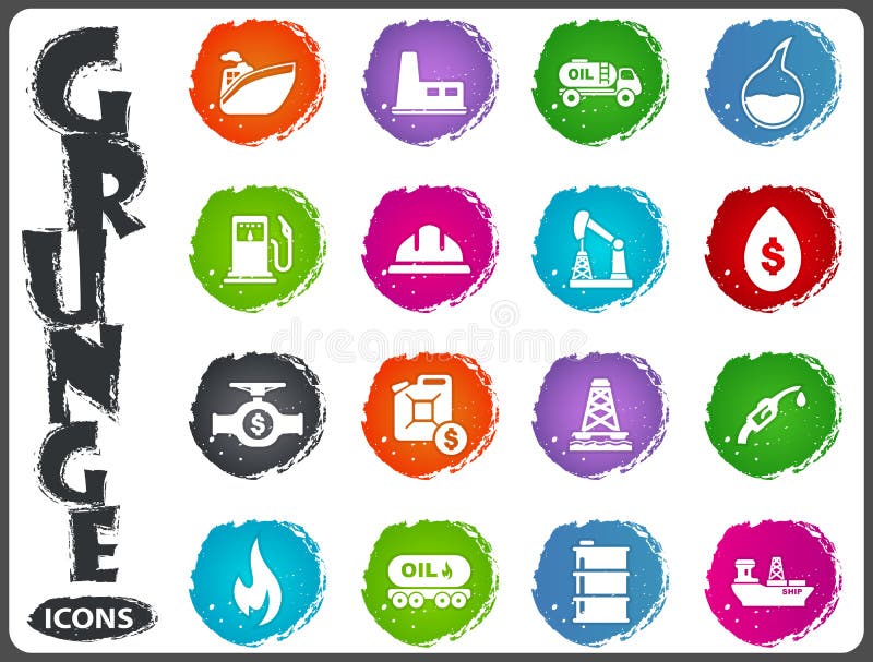 Extraction Icons Set, Grunge Style Stock Vector - Illustration of house ...