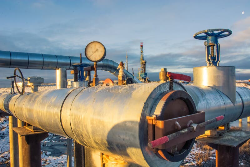 Extraction of Oil on the North Field. Stock Image - Image of polar ...