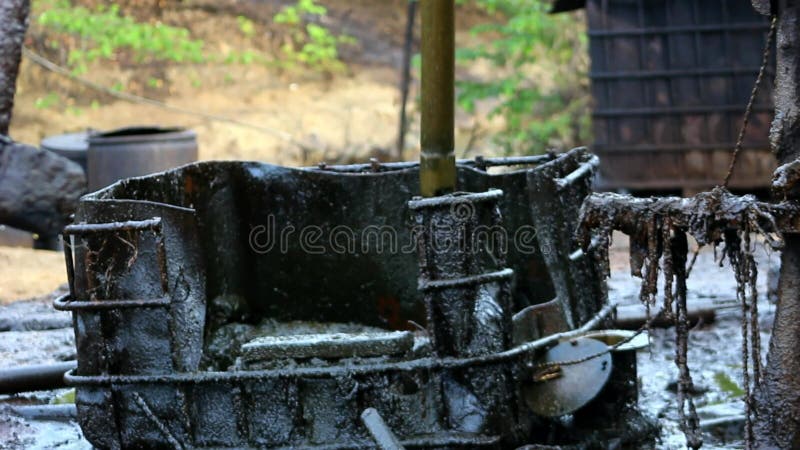 The Extraction of Oil from an Old Well Stock Footage - Video of bitumen ...