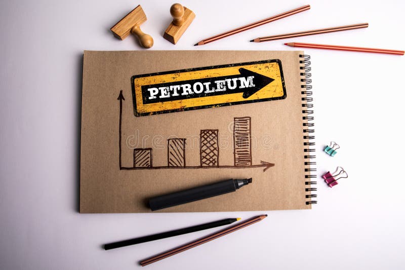 Extraction of Petroleum. Development Chart in Notepad Stock ...