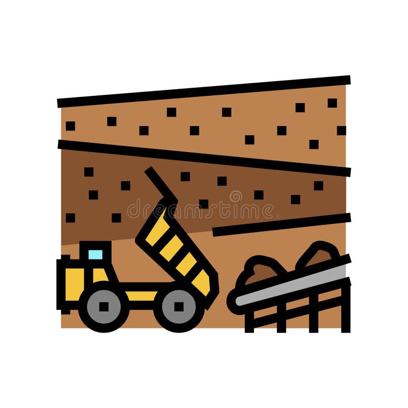 Extraction Process Mining Color Icon Vector Illustration Stock Vector ...