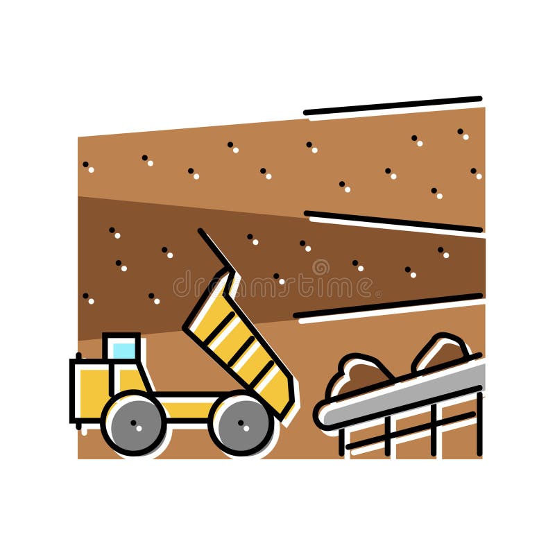 Extraction Process Mining Color Icon Vector Illustration Stock ...