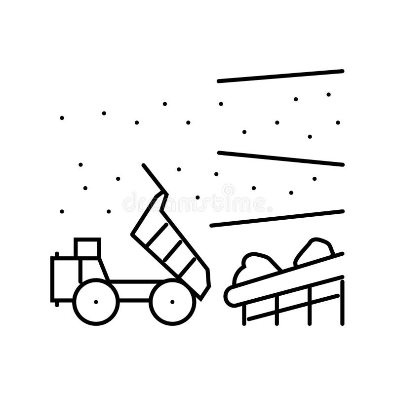 Extraction Process Mining Line Icon Vector Illustration Stock ...