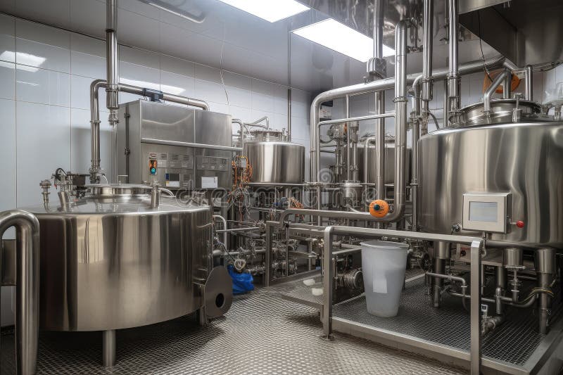 Extraction and Processing Facility, with Various Machines Working in ...