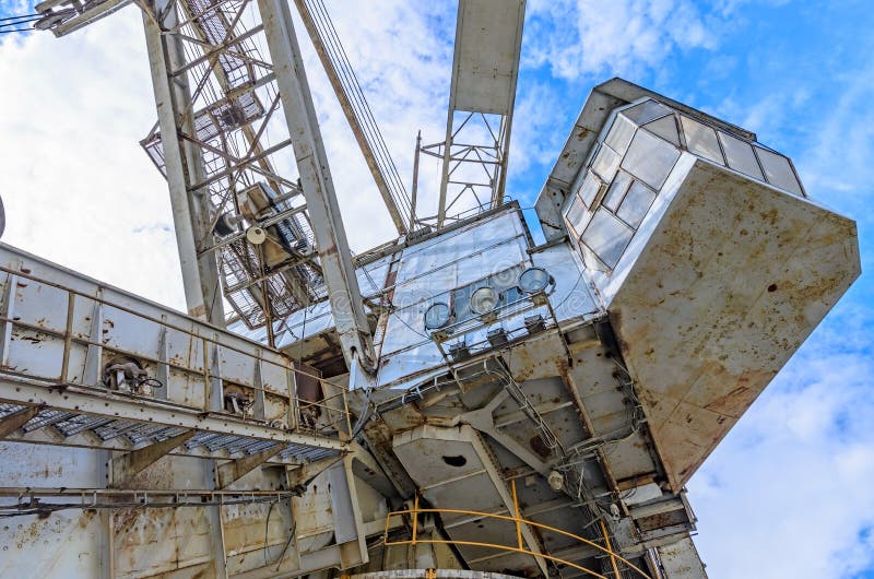 Extraction of Quartz Sand Walking Excavators. Stock Image - Image of ...