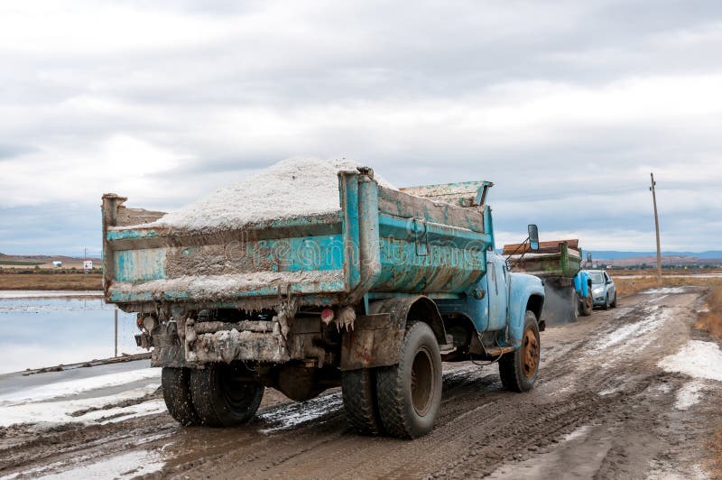 Extraction of Salt from the Salt Lakes Stock Photo - Image of ...
