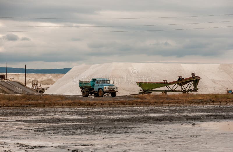 Extraction Of Salt From The Salt Lakes Stock Photo - Image of crystal ...