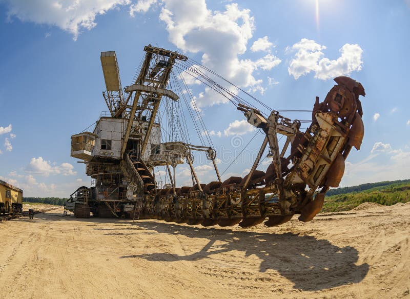 Extraction of Sand in the Quarry of a Huge Excavator Stock Image ...