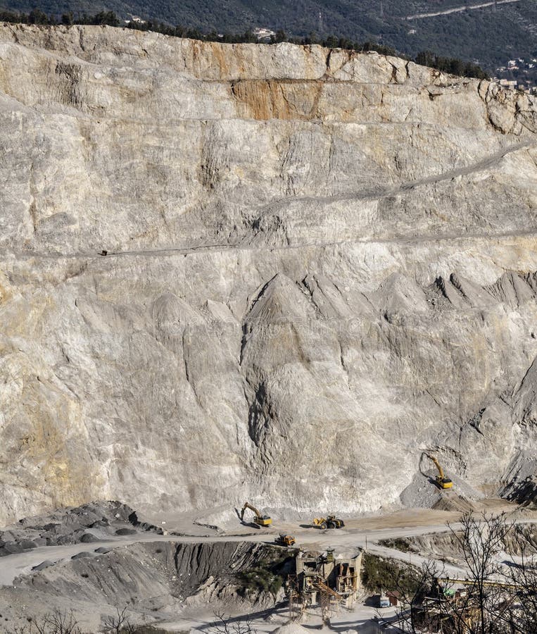 Extraction of Stone in an Outdoor Quarry Stock Photo - Image of amalfi ...