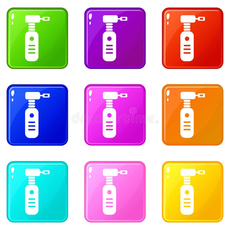 Extraction Tool Icons Set 9 Color Collection Stock Vector ...