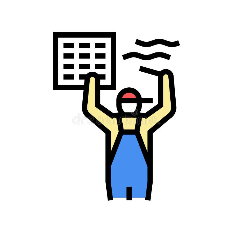 Extractor Fan Replacement Color Icon Vector Illustration Stock ...