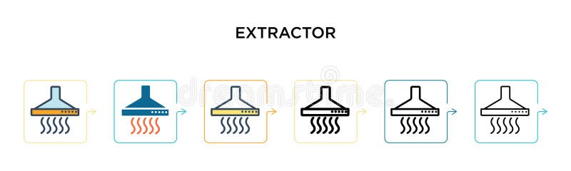 Extractor Vector Icon in 6 Different Modern Styles. Black, Two Colored ...