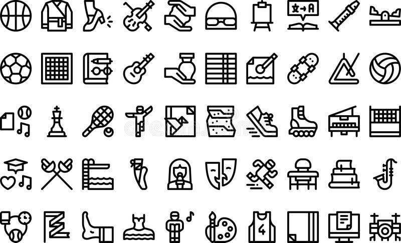 Extracurricular Activities Icons High-Quality Vector Icons Collection ...