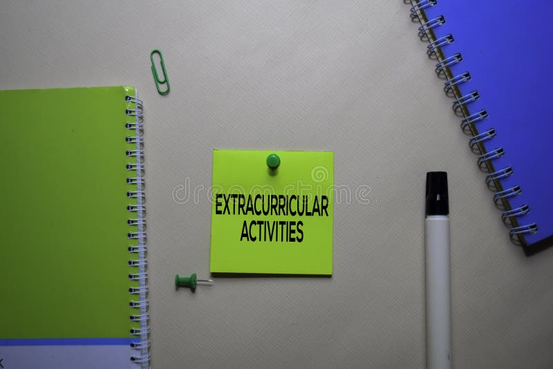 Extracurricular Activities Text on Sticky Notes at Office Desk Stock ...