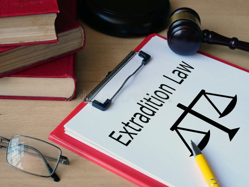 Extradition Law is Shown Using the Text Stock Image - Image of security ...