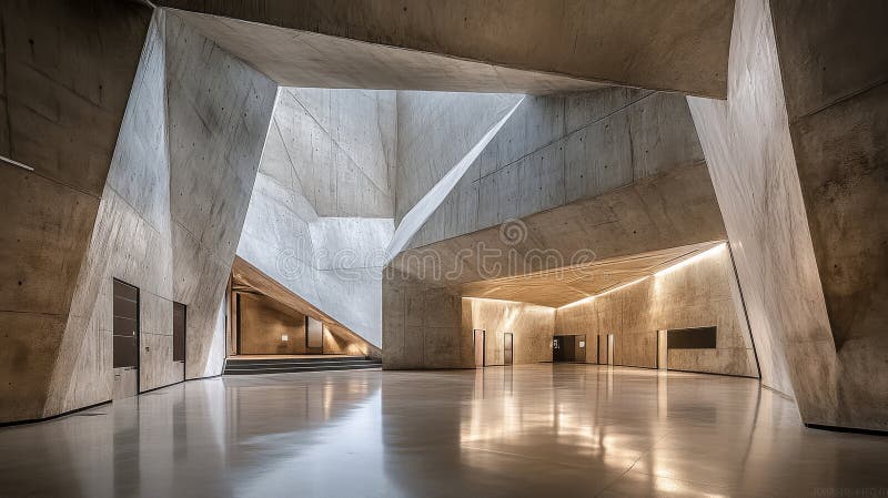 Dynamic Architectural Space Created with Sharp Angles and Concrete ...