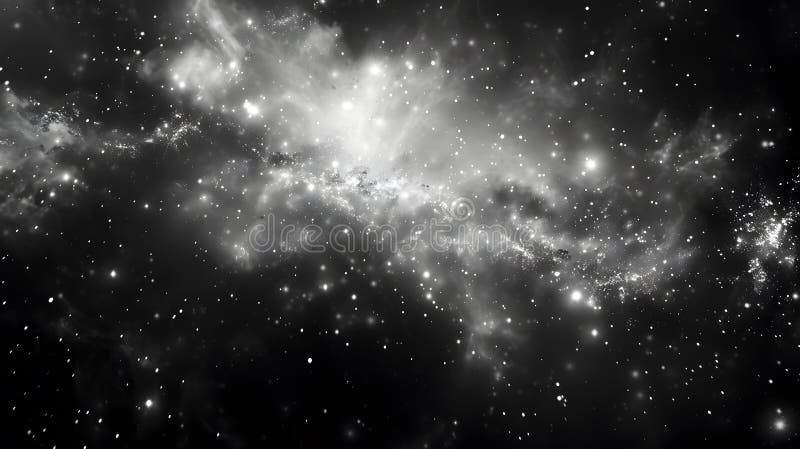 Extraordinary Black and White Galaxy in Deep Space Stock Image - Image ...