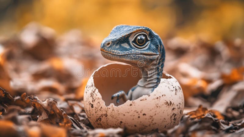 A Captivating Scene of a Creature Emerging from Its Egg. this Image ...