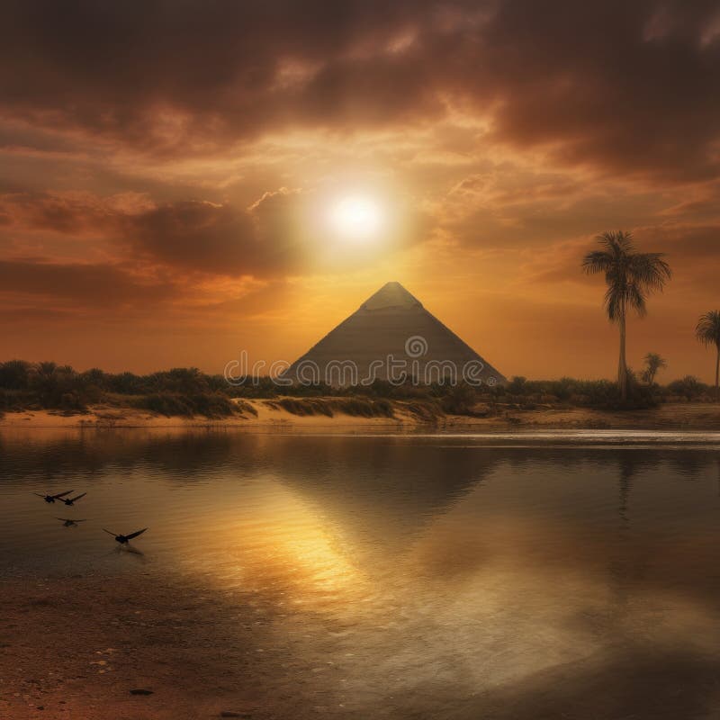 An Extraordinary Natural Landscape of Pyramid Generative AI Stock ...