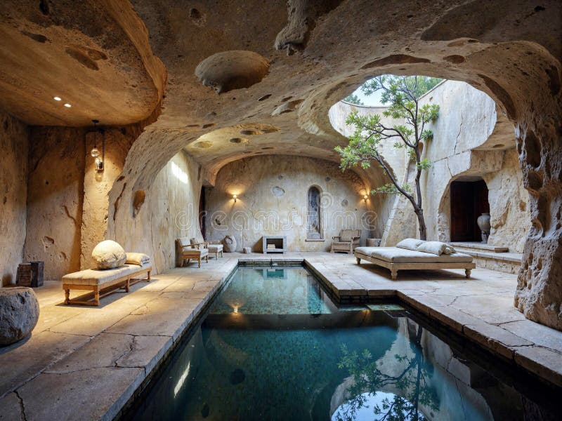Underground Paradise: a Luxurious Cave Interior with a Private Swimming ...