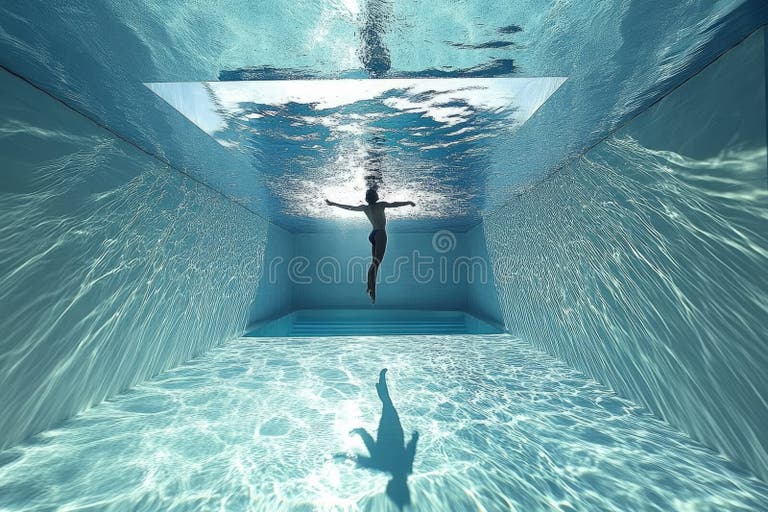 An Extraordinary Underwater Perspective of a Person Swimming in a ...
