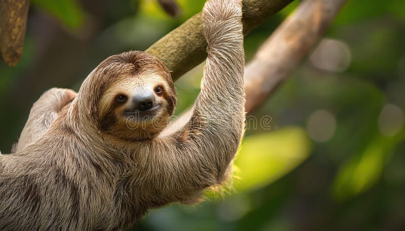 UpsideDown Adventure Tree Sloth Defying Gravity in a Lush Tropical ...