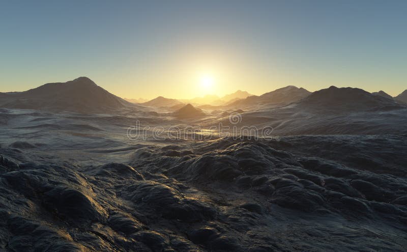 Extrasolar Lava Planet, Covered with Solidified Lava. High Volcanic ...