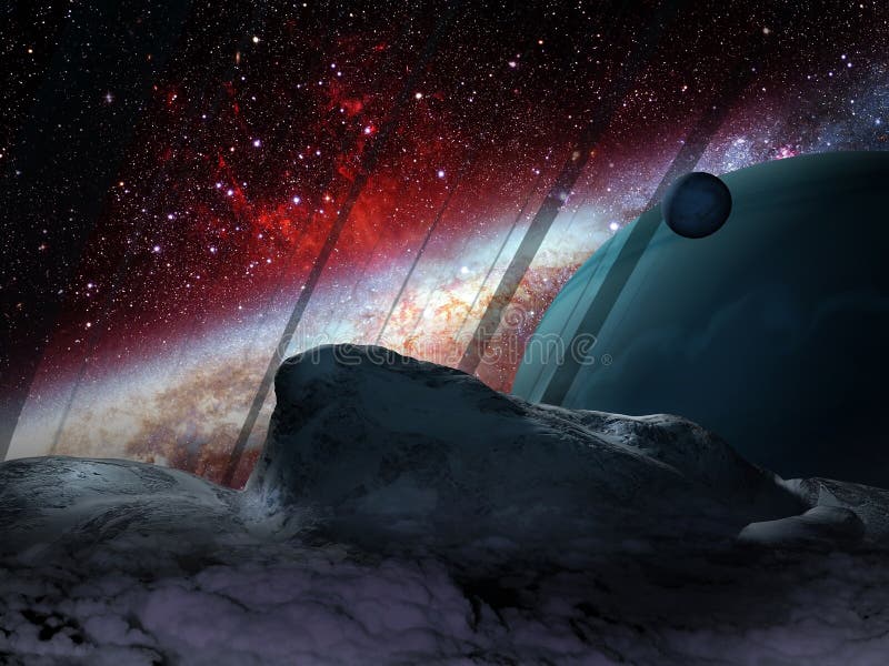 Extrasolar Planet and Satellites Stock Illustration - Illustration of ...