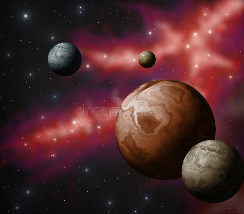 Giant Extrasolar Gas Planet with Ring System Stock Illustration ...