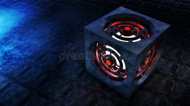 Extraterrestrial Abstract Fantasy Cube Stock Illustration ...