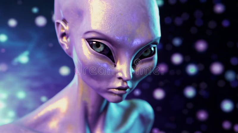 Alien Portraits with Changing Light Stock Video - Video of alien ...
