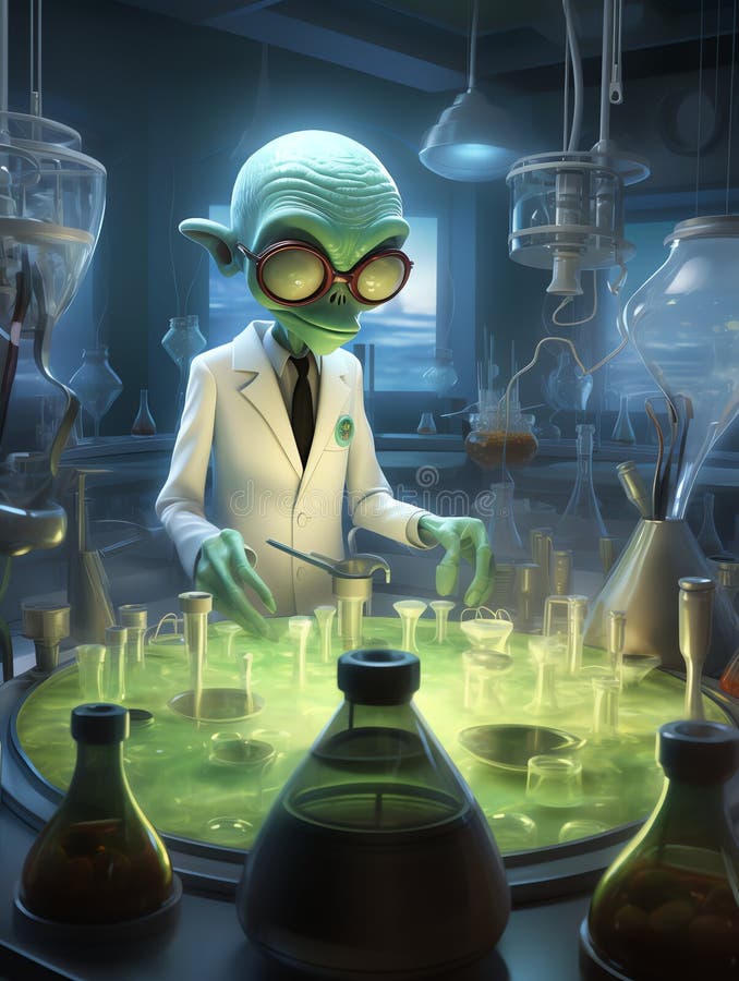 Extraterrestrial Entity Conducting Experiments in a Lab Sci Fi ...