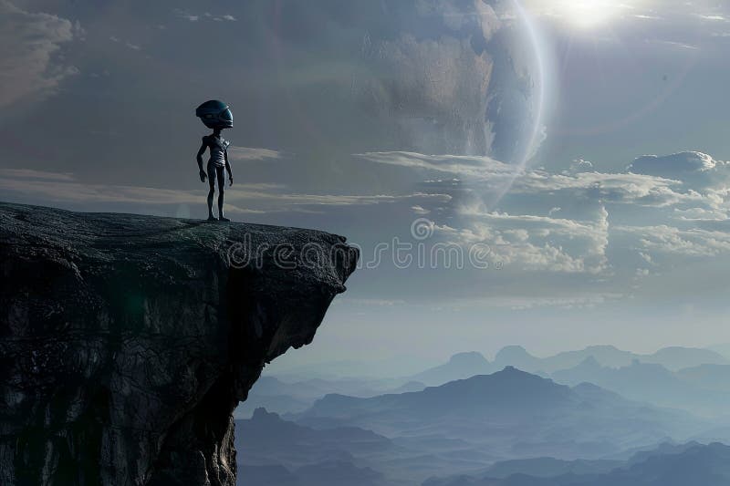 An Extraterrestrial Scout Observing Earth from Afar Unseen Stock ...