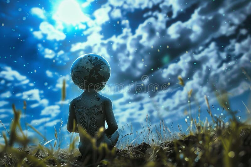 An Extraterrestrial Scout Observing Earth from Afar Unseen Stock ...