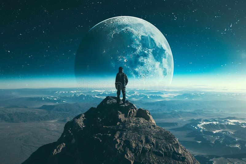 An Extraterrestrial Scout Observing Earth from Afar Unseen Stock ...