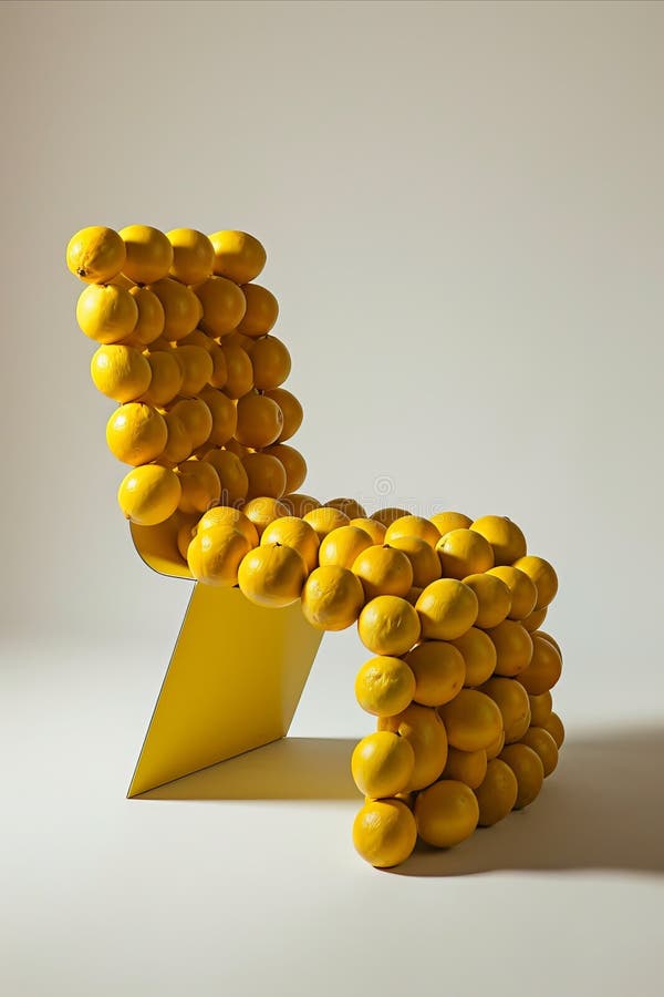 An Extravagant Chair Made of Lemons on a White Background Stock Photo ...