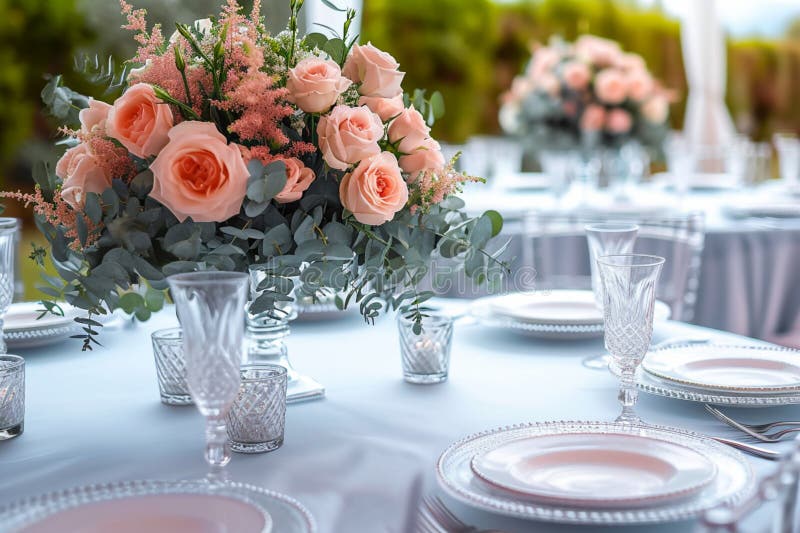 Extravagant Event Table at Luxury Wedding Reception Adorned Beautifully ...